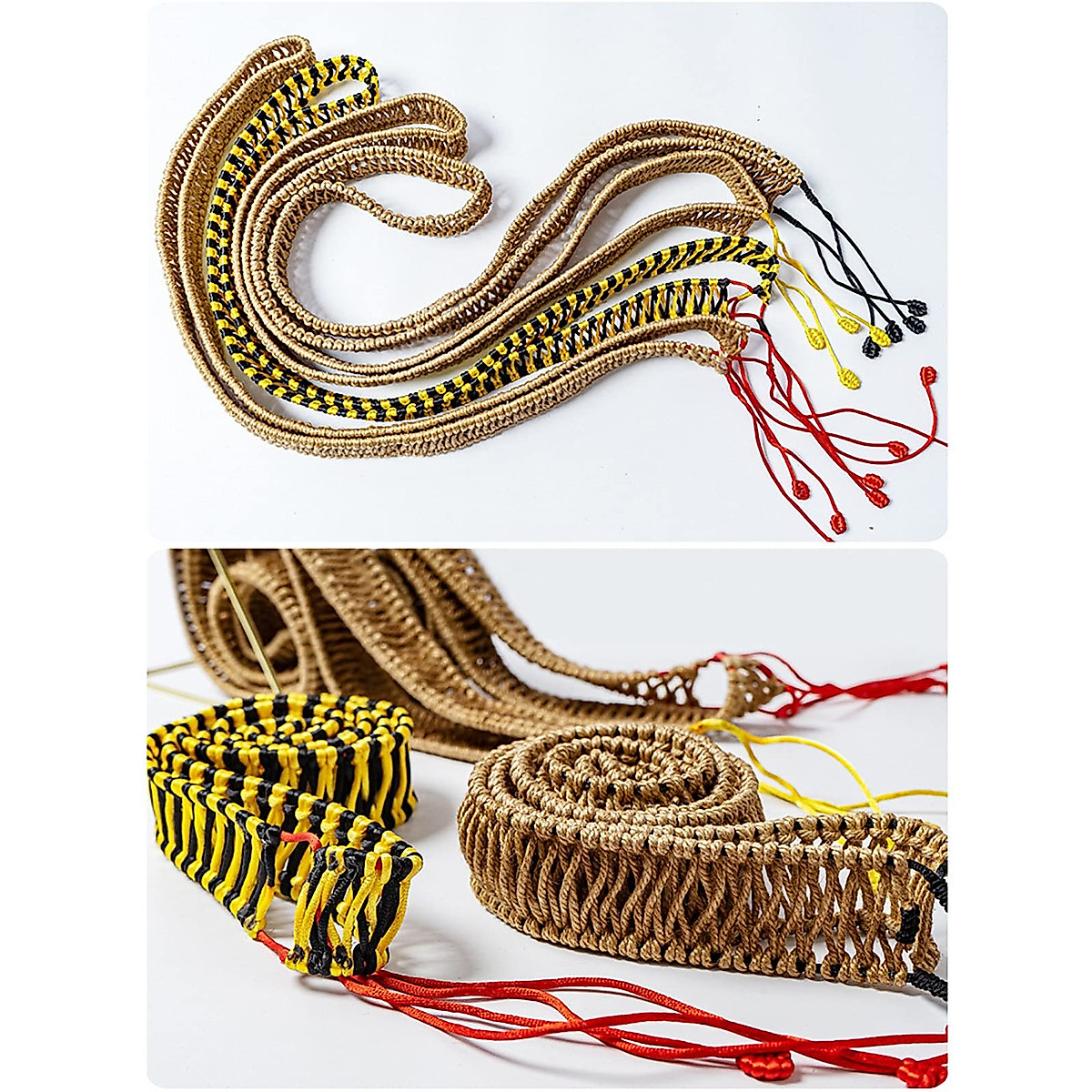 BaiTTang Handpan Rope Braid Rattan Rope Surround Decoration, Apply to 21Inch -25Inch Handpan Steel Drum, Pure Handmade, Protection Buffer, Eliminate Noise ( Color : Black )