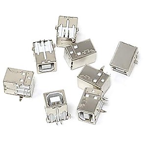 Honbay 20PCS USB 2.0 Type B Female Socket Connector Jack Port, 4-Pin DIP 90 Degree Right Angle, Repair Replacement Adapter