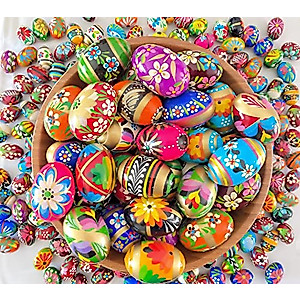 Importer AM Polish Easter Handpainted Wooden Eggs (Pisanki), Set of 6 Medium Eggs