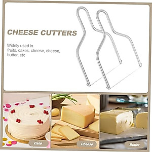 PRETYZOOM 2pcs Goose Liver Splitter Butter Steel Slicing Cutter Bread Cheese Wire Cheese Slicer for Cheese Butter Cheese Peeler Cheese Spatula Cheese Grater Handheld Stainless Steel Silver