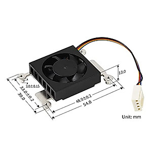 for Compute Module 4 3007 Cooling Fan 5V CPU Cooling Fan Cooler Radiator with Thermal Tapes, Low Noise, PWM Speed Adjustment
