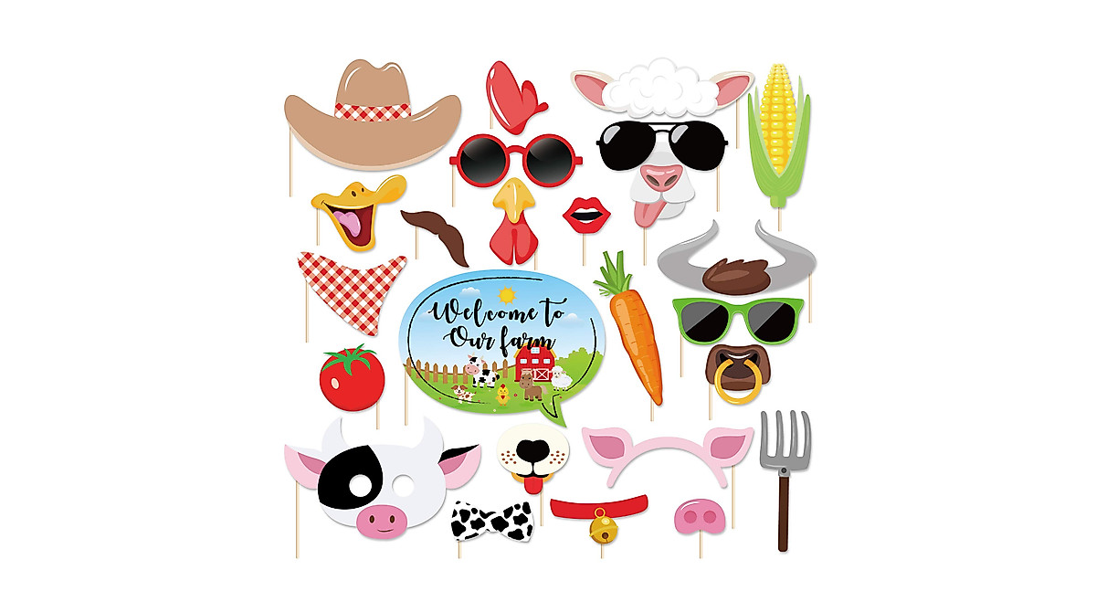 Farm Animal Photo Booth Props for Fun Parties