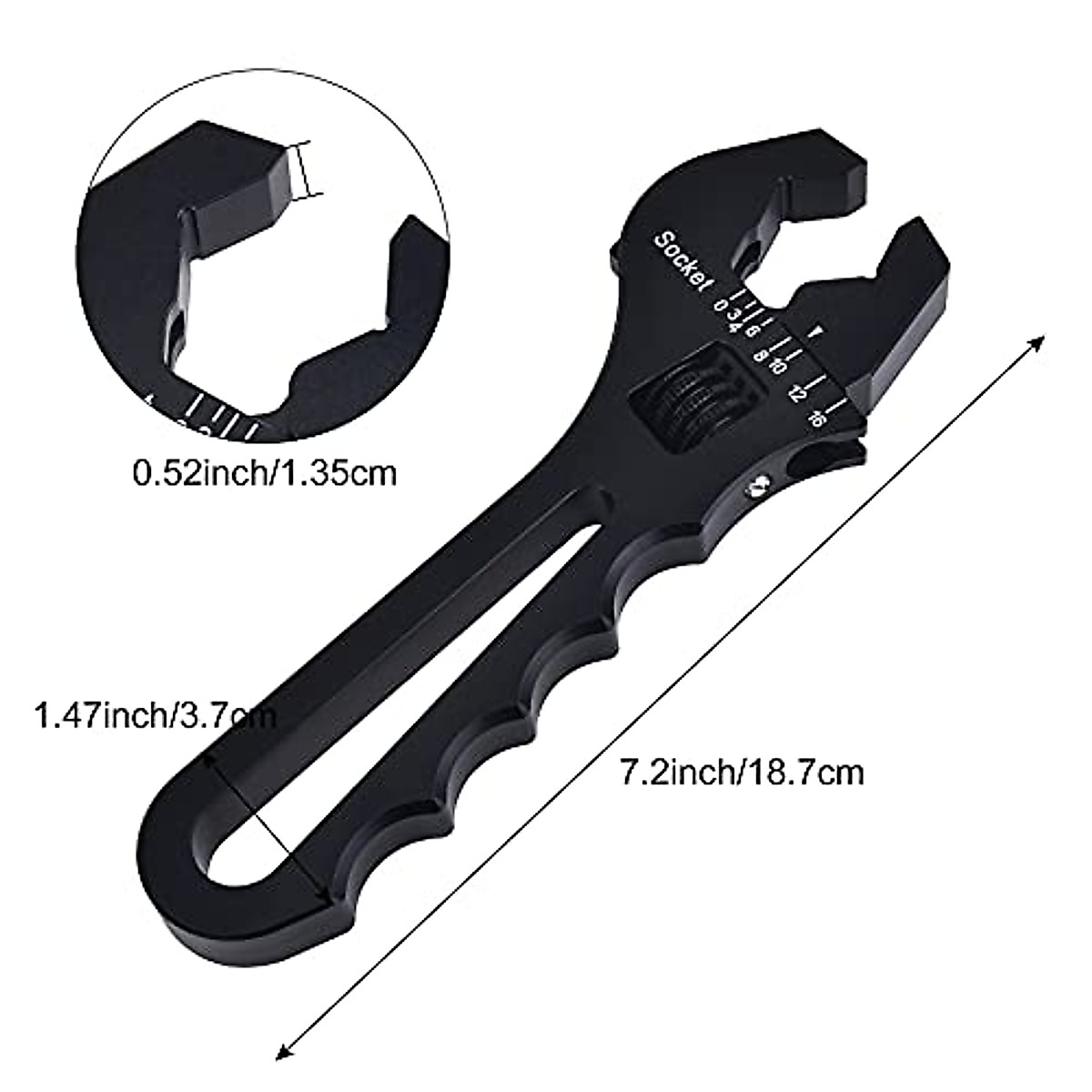 EVIL ENERGY AN Fitting Hose Wrench Adjustable 3AN-16AN Aluminum Black