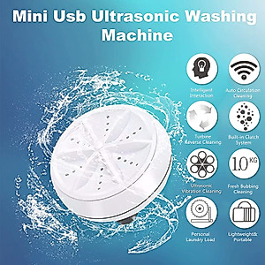 Mini Washing Machine Ultrasonic Turbine Washing Machine Portable Turbo Washer for Travel Business Trip or College Rooms