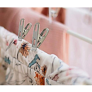 Home-X 10 Pack Stainless Steel Clothespin & Utility Clip Multi-Purpose Stainless Steel Clips, Cord Clothes Pins Utility Clips Clamps Darkroom Photoclips-1.5 Inch