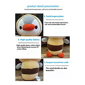 Slewed Penguin Plush Toy, Cute Penguin Plush Stuffed Animal Plush Doll 10 inch Christmas Birthday Gift for Boys and Girls (Bee)
