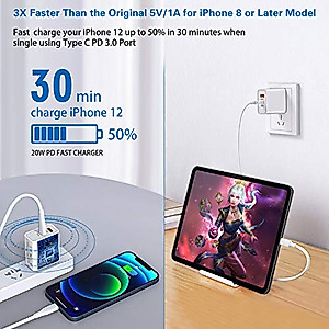 20W USB C Fast Charger[ 4-Pack] iSeekerKit Dual Port PD Power Delivery + Fast Charger 3.0 Wall Charger Block Compatible for iPhone14 13/12/Pro Max Mini XS/XR/X, 8/7/6, Pad Pro,Samsung Galaxy, Pixel