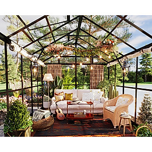 Jocisland 7.5x9.4x7.4 FT Outdoor Aluminum Polycarbonate Greenhouse with Ventilation and Rain Gutter, 2 Swing Doors with Hook, Walk in Greenhouse for Outdoors Backyard Garden