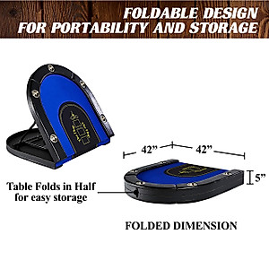 Barrington Billiards 10 Player Classic Poker Table with Padded Rails and Cup Holders, Black/Blue, 84 Inches