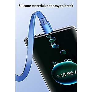 66W Retractable Multi 3 in 1 Charging Cable 3.6FT Super Fast Charger Cable with Type C/Micro USB/IP for iPad Pro, Phone 14/13/12,Samsung S23/S22/S21,PS5,Huawei,Tablets,C Charger and More(2Pack,Blue)