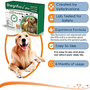 Complete Defense: Dog Flea and Tick Repellent Drops, Effective Pest Control, Natural Formula, Includes Free Flea Collar and Comb, for Dogs 44-88 lbs, (6 Month Supply)