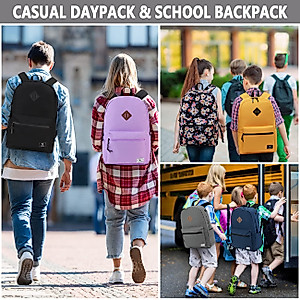 VX VONXURY Lightweight School Backpack for Teen Boys and Girls,Water Resistant Bookbag for Travel Work(Grey)