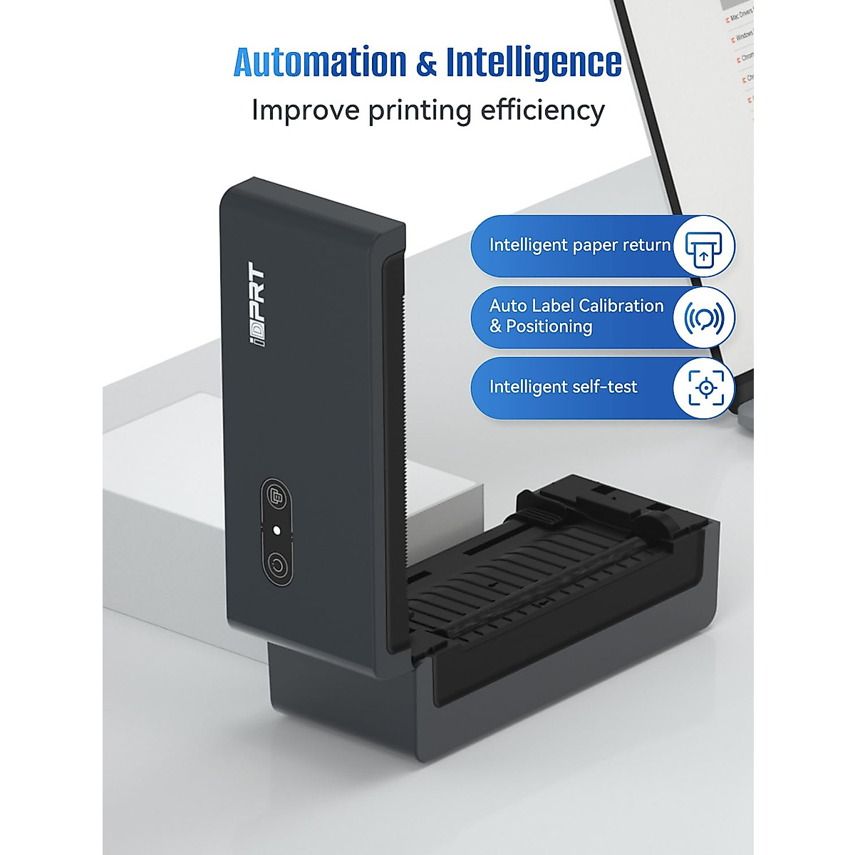 iDPRT Bluetooth Thermal Label Printer for Phone via APP, 4X6 Shipping Label Printer for Small Business and Shipping Package, Support USB for Windows, Mac, Used for Amazon, Shopify, Ebay, UPS, USPS