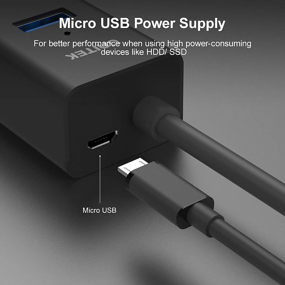 Unitek 4-Port USB 3.0 Hub, 4 Ft Long Cable USB Extension Multiple Port Splitter with Micro USB Charging Port Compatible for Windows PC, Laptop,Flash Drive,Wireless Mouse Keyboard 1.2 M - Black