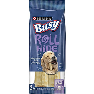 Purina Busy Rollhide Chew Treat - for Large Dogs - 2 Count Treats Per Package - Net Wt. 6 OZ (170 g) Per Package - Pack of 2