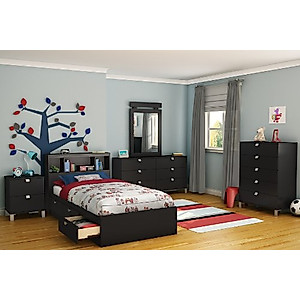 South Shore headboard, Twin, Pure Black