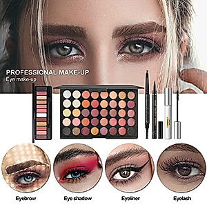 MISS ROSE M All In One Makeup Kit, Makeup Kit for Women Full Kit,Multipurpose Women's Makeup Sets,Beginners and Professionals Alike,Easy to Carry (Black)