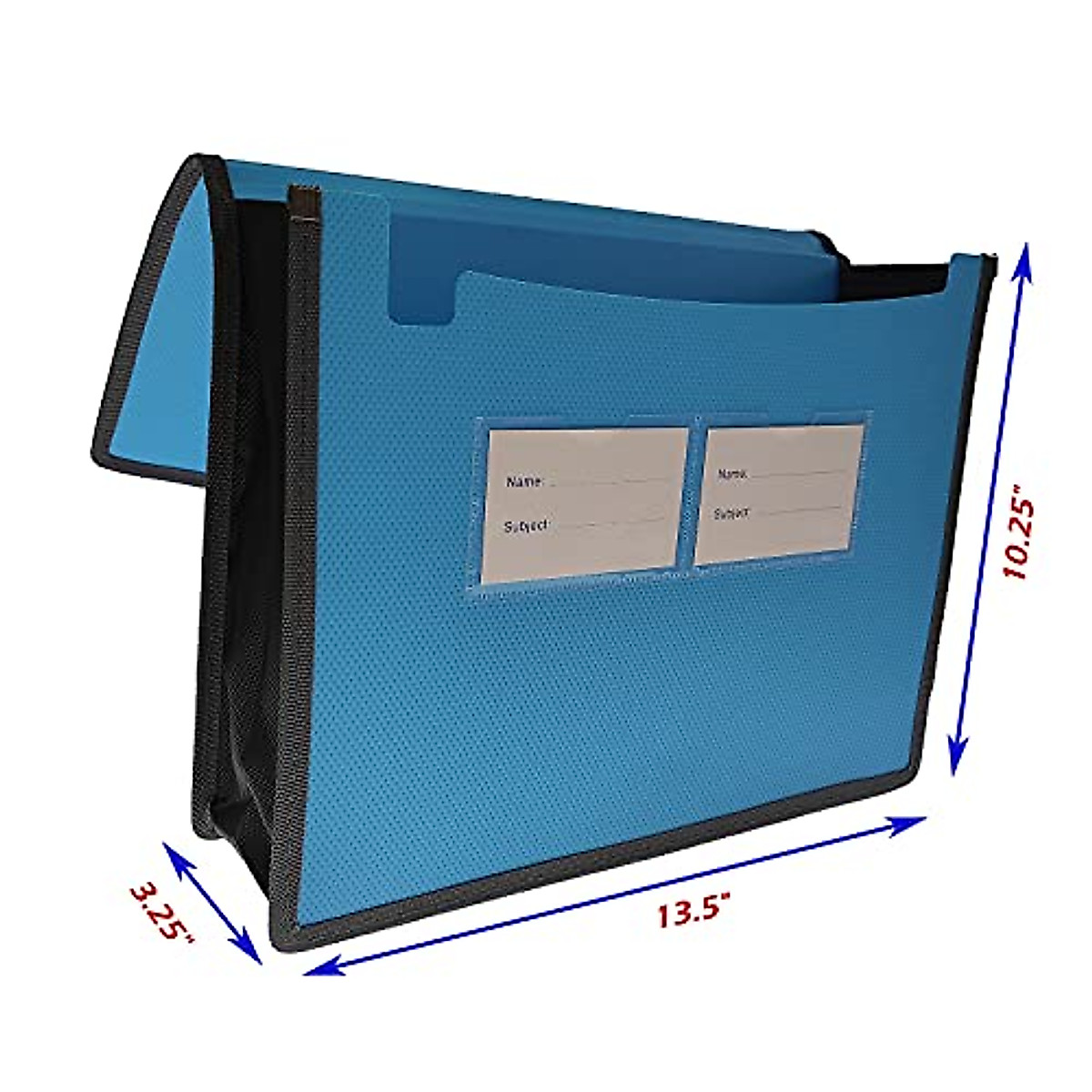 Expanding File Folder Document Organizer with Elastic Cord & Button Closure, Letter Size, 3.5" Expansion, Letter A4 Expandable File Folder for Home School Office Organization, 3 Pack