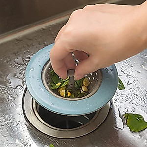 CORNERJOY 4 PCS Silicone Kitchen Sink Strainer,Large Wide Rim 4.5" Diameter