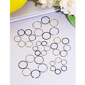 Vsnnsns 22G Nose Rings Hoops for Women Men 316L Stainless Surgical Steel Lip Septum Rings 22 Gauge Helix Tragus Cartilage Earring Hoop Piercing Jewelry 6mm 8mm 10mm Nose Piercing Hoops Jewelry