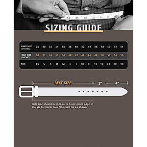 Buffway Minimalist 1.5" Full Grain Leather Belts for Men with Metal Buckle, Heavy Duty Mens Casual Belts in Gift Box- 38” Black