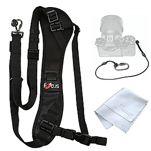 Fotasy Ergonomic Design Camera Sling Strap, Adjustable Camera Neck Strap, w/Quick Release and Safety Tether, Compatible with Canon Fujifilm Nikon Olympus Panasonic Pentax Sony Cameras