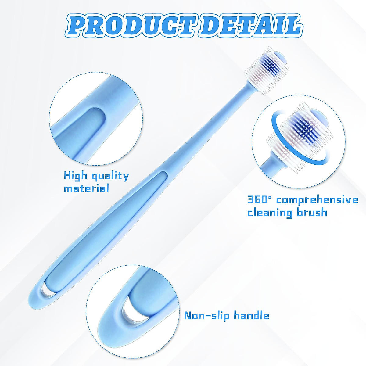 Qianyu 2 Pcs Dog Toothbrush 360 Degree Cleaning Soft Bristled Pet Brush Suitable for Small Dog and Cat Tooth Silicone Antislip Pet Cleaning Tool Dental Care Toothbrush Can Deep Clean Bad Breath
