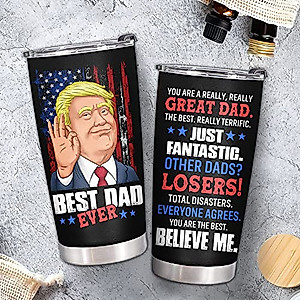 Gifts for Dad from Daughter, Son, Kids - Dad Gifts from Daughter, Son for Christmas, Fathers Day - Dad Birthday Gifts, Birthday Gifts for Dad - Funny Presents for Dad, Best Dad Ever Gifts Tumbler 20Oz