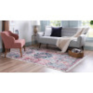 Unique Loom Sumter Collection Area Rug - Aiken (5' x 8' Rectangle, Pink/ Blue)
