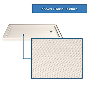 DreamLine SlimLine 36 in. D x 60 in. W x 2 3/4 in. H Right Drain Single Threshold Shower Base in Biscuit, DLT-1136602-22