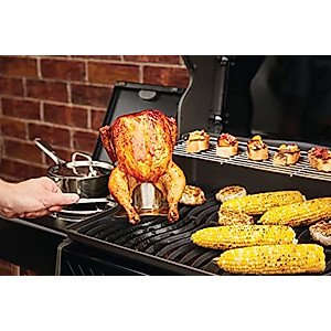 Napoleon Rogue 365 BBQ Grill, Black, Propane Gas - R365SBPK-1-OB - With Two Burners and Range Gas Side Burner, Barbecue Gas Cart, Folding Sideshelves, Instant Failsafe Ignition