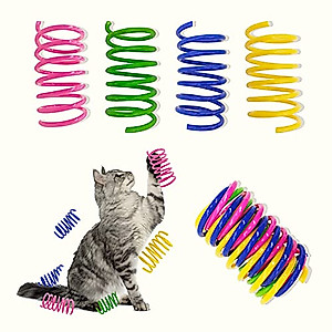 AGYM Cat Spring Toys, 30 Pack Cat Spiral Springs for Indoor Cats, Colorful & Durable Plastic Spring Coils Attract Cats to Swat, Bite, Hunt, Interactive Toys for Cats and Kittens