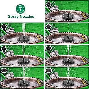 3.5W Solar Water Fountain with 21 LED Lights, GAIZERL Solar Fountain Pump for Bird Bath with 900 Capacity Battery, Solar Powered Fountains with 4 DIY Stickers & 7 Nozzles for Garden Outdoor