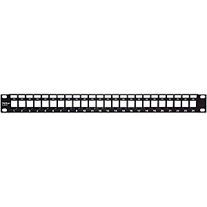 TRENDnet 24-Port Blank Keystone 1U Patch Panel, 1U 19" Metal Rackmount Housing, Recommended with TC-K25C6 & TC-K50C6 Cat6 Keystone Jacks (Sold Separately), Black, TC-KP24