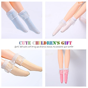 Sotiff 10 Pairs Doll Lace Stockings Handmade Long Sock Female Doll Socks Legging Casual Accessories for DIY Baby Doll Clothes Toy (Fresh Style)