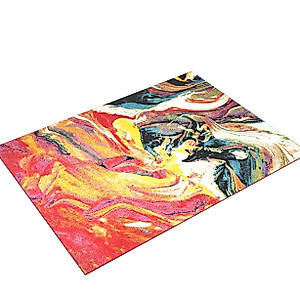 Home Dynamix Splash Avant Area Rug 3'3"x4'3, Abstract White/Pink/Yellow/Blue