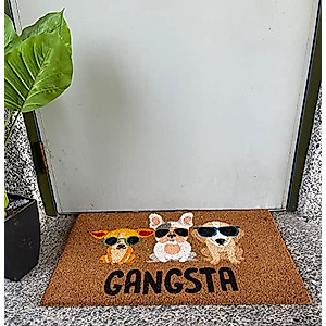 NACH HA-1768299 Entryway Door Mat, 100% Coconut Coir Doormat, Gangsta, Natural (18x30 in), by North American Country Home