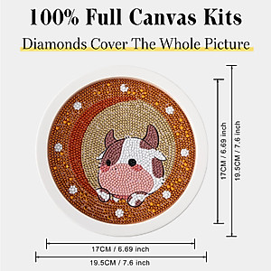 TINMI ARTS Kids' Paint by Number Kits-Ox 5D Diamond Dotz Kits ，Diamond Painting for Kids 6-8, Frame Kit Set for Beginners, Crafts for Kids Age 4-6, 6-8, 8-12