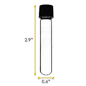EISCO Test Tube, 5ml - Bakelite Screw Cap with Rubber Liner - Borosilicate 3.3 Glass - 2.9" x 0.6" - Round Bottom - Leak Proof
