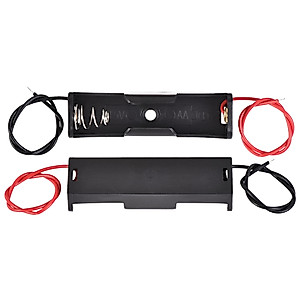 uxcell Battery Case Storage Box 1 Slot x 1.5V 2-Wire Lead for 1 x AA Battery 10 Pcs