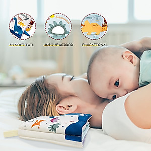 Jonzoo Soft Baby Books 6-12-18 Months, Dinosaur Crinkle Book for Baby, Newborn Infant Montessori Tummy Time Toys 0-6-12 Months, Baby Cloth Book, Car Seat Stroller Toy, Baby Boy Girl Gift 0-6-12 Months