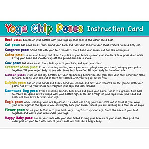 Yoga Chips - Yoga for Kids with 24 Chips with Poses and Instruction Card - Encourage Students to Exercise, be Calm, de-Stress, and be Mindful