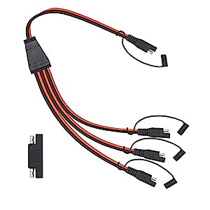 Billion wealth 2Feet / 65cm 14AWG SAE Connector Y Splitter 1 to 3 Extension Cable Compatible with Solar Connection and Transfer (14 AWG 1 to 3)