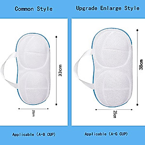 Bra Washing Bags for Laundry, Large Bra Laundry Bags for Washing Machine, Fits All Cups Anti Deformation Bra Washing Bag, Lingerie Bags for Washing Delicates (6 Pcs - Bule XXL)