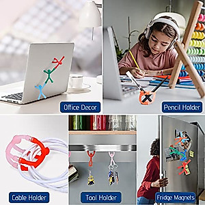 TRYMAG Man Fridge Magnets, 20Pcs Refrigerator Magnets, Funny Magnetic People Mini Flexible Humanoid Colorful Magnetic Toy for Kids, Adults, Whiteboard, Office, School Decoration