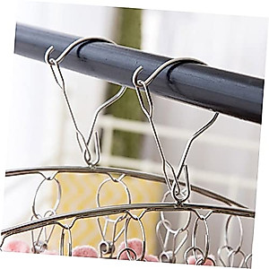 Cabilock 2pcs Drying Rack for Clothing Towel Drying Rack Clip Hanger Sock Hanger Clip Drying Socks Hook Baby Coat Hangers Clothes Hanger Stainless Steel Laundry Drying Hook Arc Clothes Hook