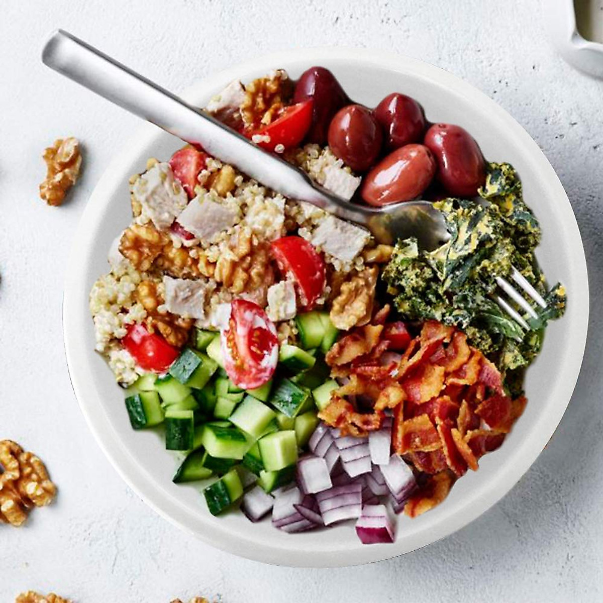 Melamine Bowl 5 Pcs set - serving bowls with lids Bowl Set for Soup Cereal Rice Noodles Salad, Dishwasher-Safe