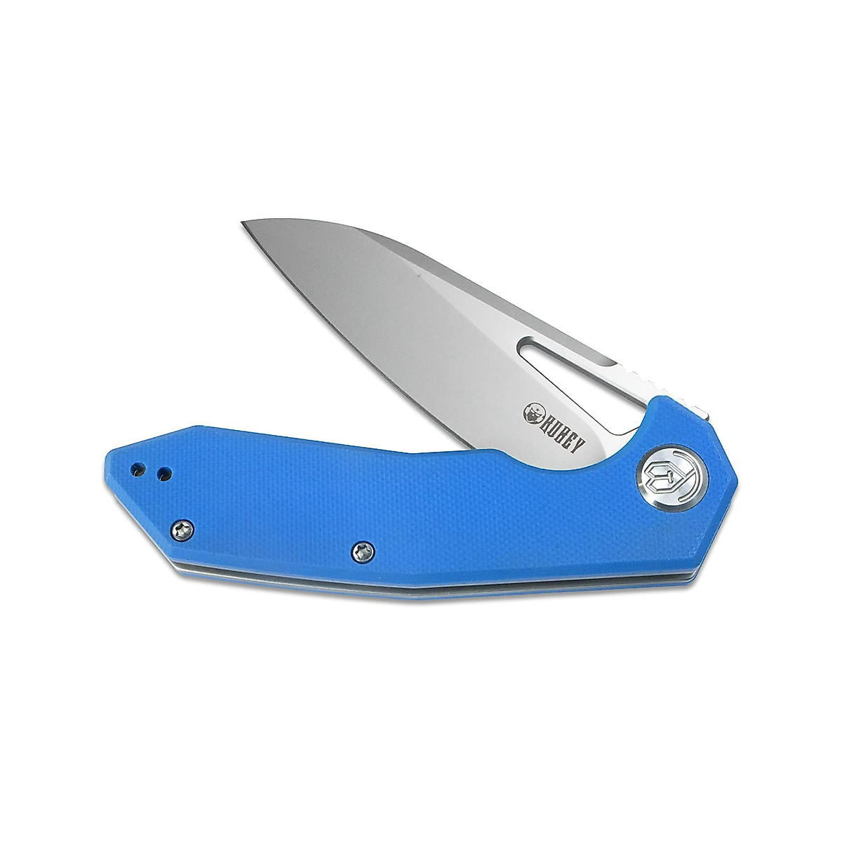 KUBEY Vagrant KU291 Folding Knife, Everyday Carry Pocket Knives 3" AUS10 S.S and G10 Handle with Deep Carry Clip Outdoor Knife for Men and Women (Blue)