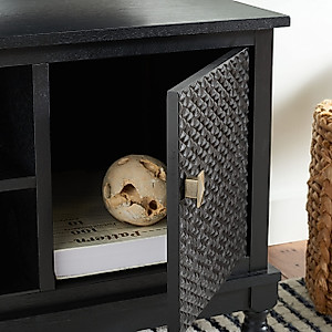 Safavieh Home Collection Halton Black 2-Door 1-Shelf Entertainment Stand up to 55" Flatscreen TV Media Unit