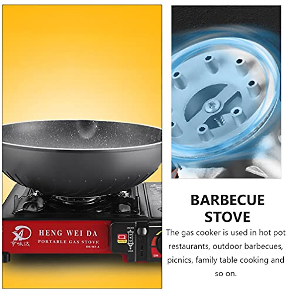 Portable Stove Outdoor Heavy Duty Portable Butane Stove Burner Outdoor Gas Cooker Burner Windproof Barbecue Stove Cassette Gas Stove for Camping Picnic Camping Backpack